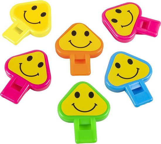 Set 6 Lachende fluitjes kleurenassortiment (5,5 x 4,5 cm) | bol.com