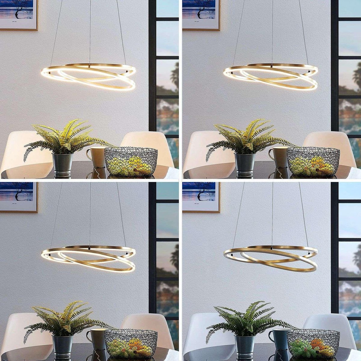 Lindby Davian LED hanglamp, dimbaar, messing | bol.com