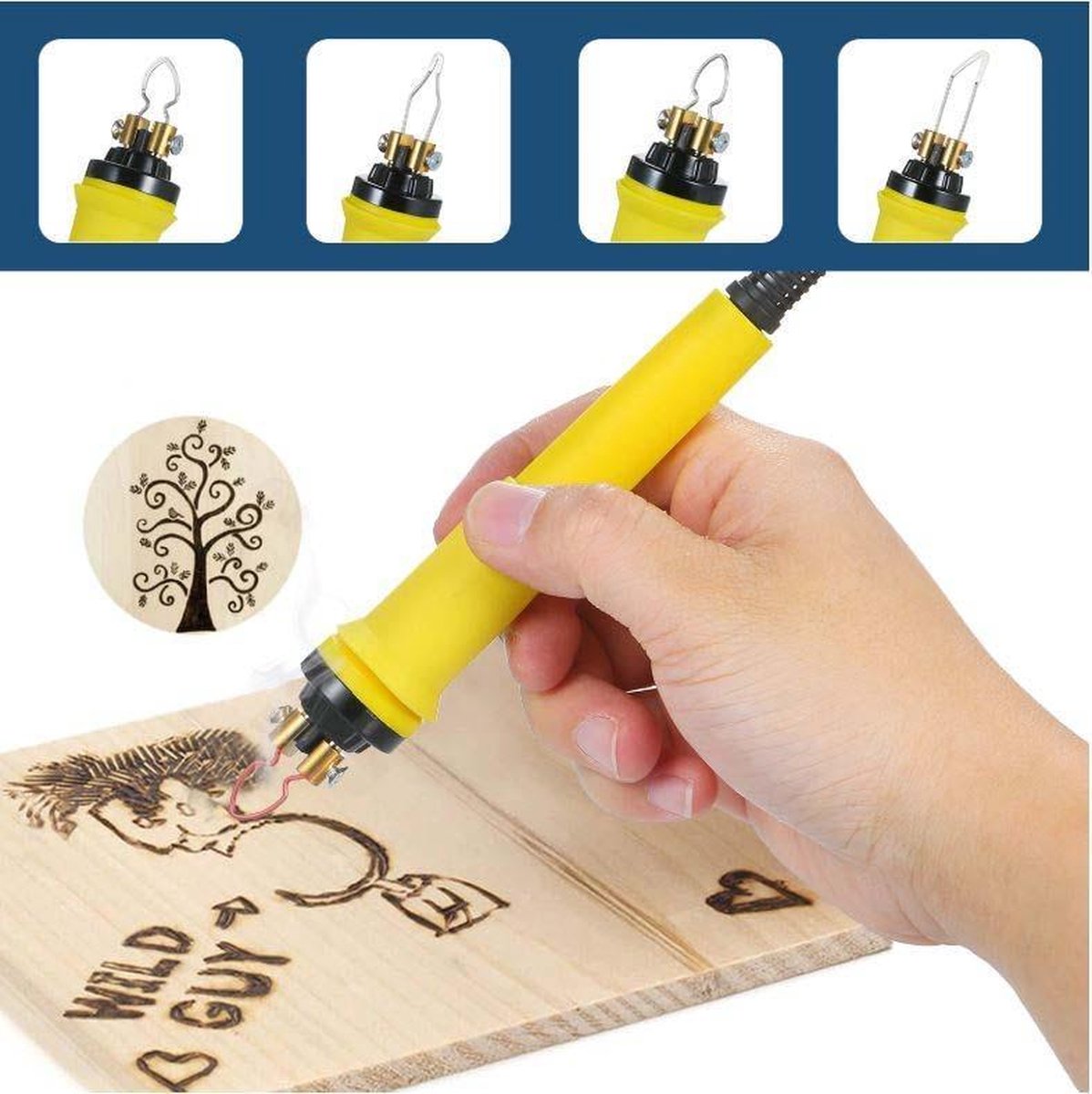 bol.com | Houtbrander Set SUPREME 20 Opzetstukken – Pyrografie