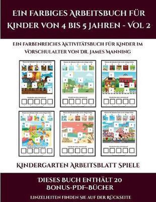Kindergarten Arbeitsblatt Spiele (Ein Farbiges Arbeitsbuch Fur Kinder ...