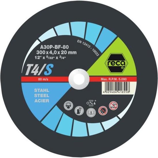 Reca Doorslijpschijf Truck 4/S 350x4x20 mm - staal (10 stuks) | bol.com