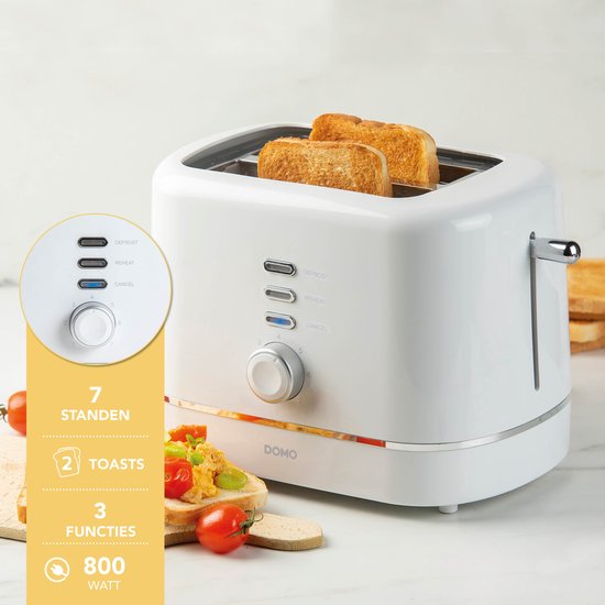 DOMO DO964T Broodrooster 'Good Morning' - voor 2 toasts | bol