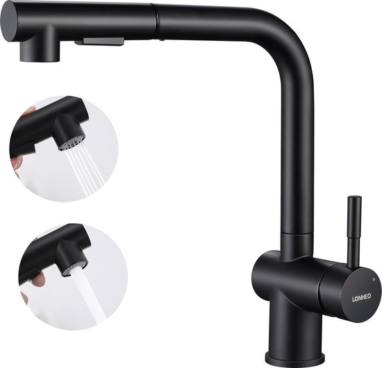 Lonheo max Keukenkraan met Uittrekbare Uitloop - Handdouche - Mengkraan -2... | bol