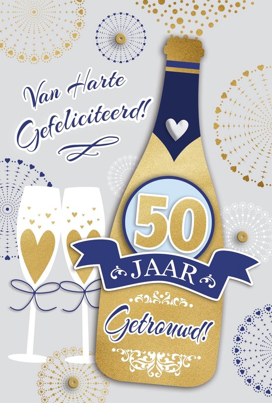 Wenskaart Laura's Secret 3D van harte gefeliciteerd 50 jaar getrouwd! | bol