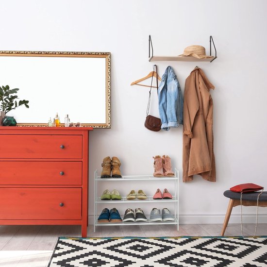 Metaal Schoenenrek 3 Etages Stapelbaar Uitbreidbaar - HBD 50 x 70 x 26 cm - Wit - Voor... | bol