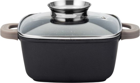 Kookpan Graniet met Glazen Deksel FUNTZIO 20 cm, 3,4 l - Kookpot ...