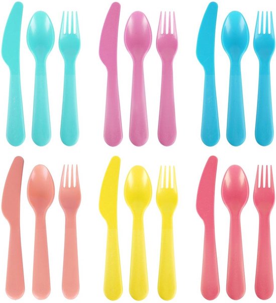 Bestekset Plastic voor 6 Personen 18 delig - Bestek Set | bol