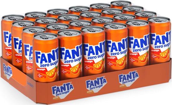 Frisdrank fanta Orange zero blik 330ml - 24 stuks | bol