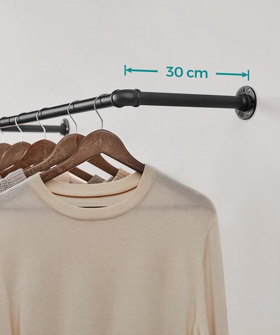 Kledingstang – Garderobestang – Klerenhanger – Wandstang – Kledingrek ...