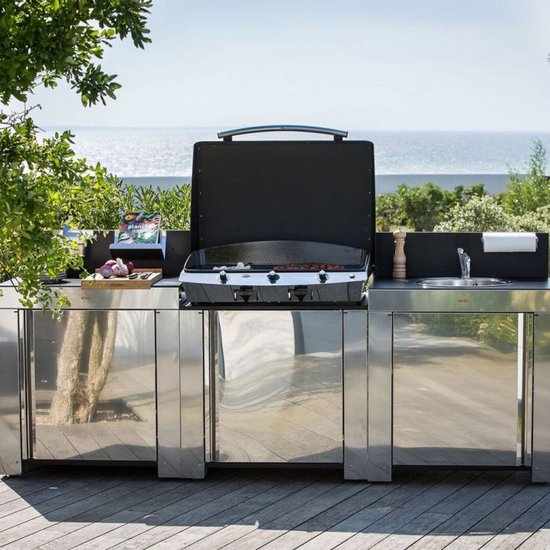 Eno - Buitenkeuken - Modulo voor plancha - Inox - HPL - 80cm | bol