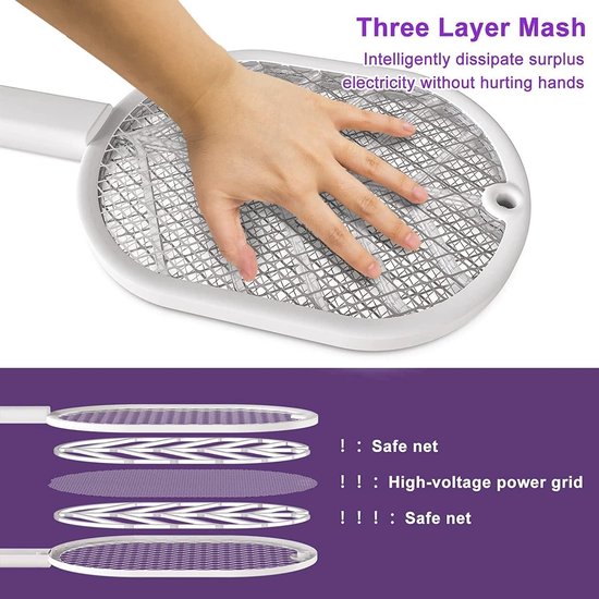 USB oplaadbare elektrische muggenvanger - veilig rooster - 3 lagen ...