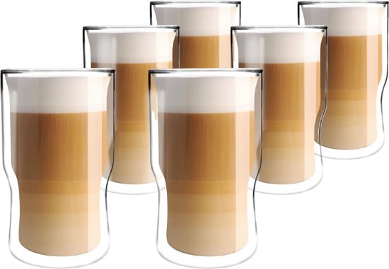 Luxe Dubbelwandige Glazen - Set Van 6 Bierglazen - Latte Macchiato Bier Koffieglazen -... | bol