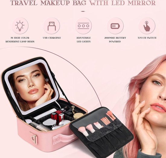 Complete make up koffer TopDirect Make-uptas met spiegel ...