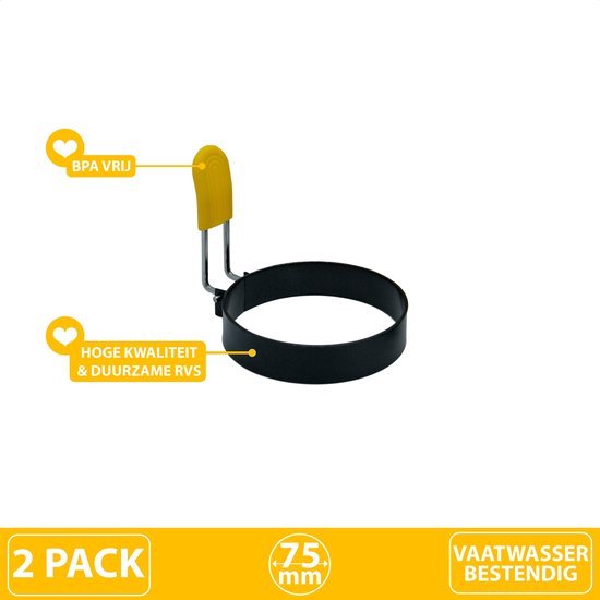 Ei Ring - Ei Vorm - Pancake Maker - 2 Stuks - RVS - Egg Ring - Ei ...