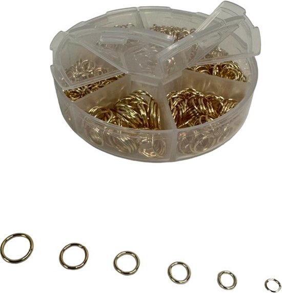 1 doos O-ring Connector Metalen Open Jump Ring Set 304 RVS Goud kleurig ...