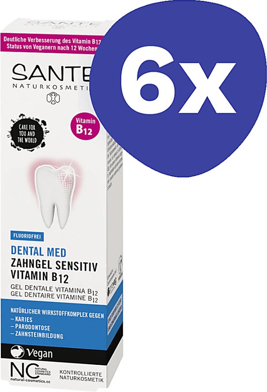 Sante Tandpasta Vitamine B12 (zonder fluoride) (6x 75ml) | bol