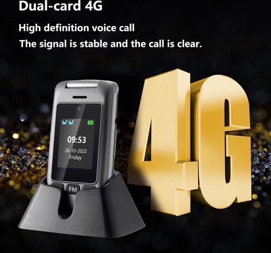 Artfone G6 - Senioren Mobiele Telefoon - 4G - Camera - Opvouwbaar met ...