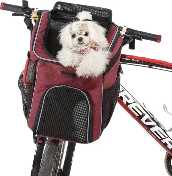Nivard Fietsmand Hond - Hondenmand Fiets - Voorop - Fietstas Hond - Hondenfietsmand - Rood | bol
