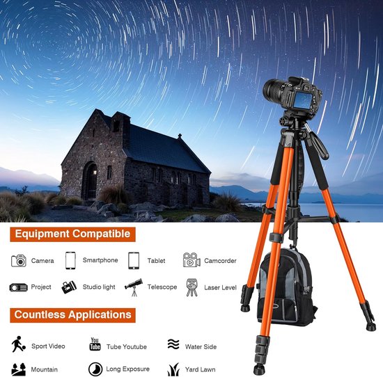 Sounix Camera statief - telefoon statief - 188 cm - Incl. Bluetooth ...