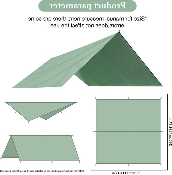 Tentzeil 3 x 3 m campingtent tarp regenbescherming - outdoor camping ...