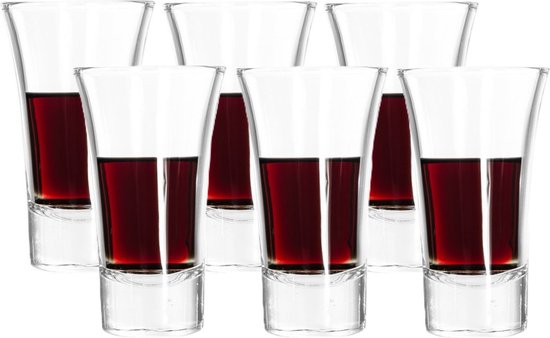 Excellent Houseware Shotglazen - set 6x - 80 ml - glas - borrelglazen | bol