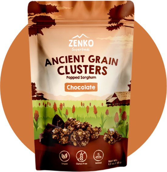 ZENKO Ancient Grain Clusters - Chocolate (8x35g) | Vegan & glutenvrij ...
