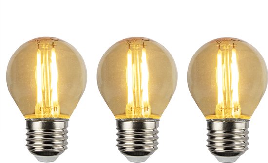 Bundel | 3 stuks | Amber lamp 4W G45 | E27 | Dimbaar | 2500K- Warm wit | bol