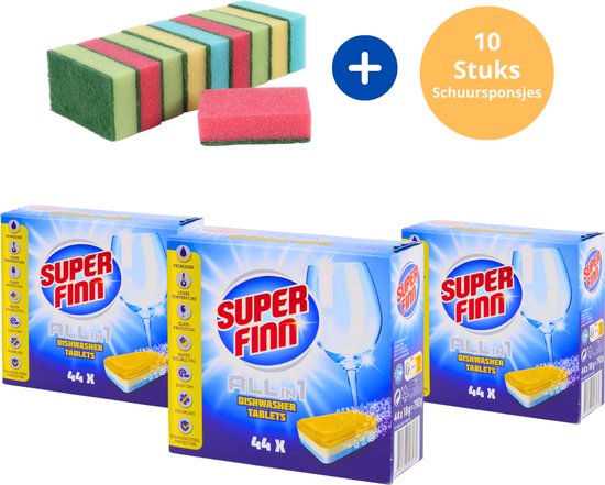 Vaatwastabletten All in 1 - 132 Wasbeurten - 3 Stuks - Vaatwaszout ...