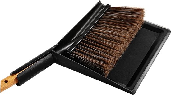 Handveger en blik, beukenhout, zwart, 30 cm x 29 cm x 3 | bol