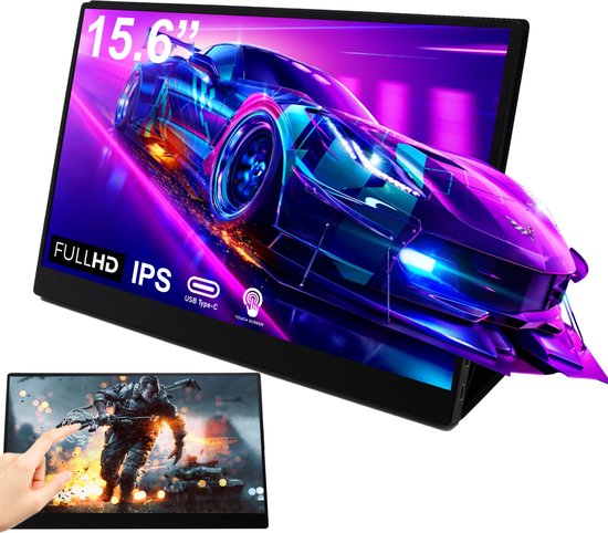Pora&Co - IPS Portable Game Monitor - Touchscreen - Beeldscherm 15.6 ...