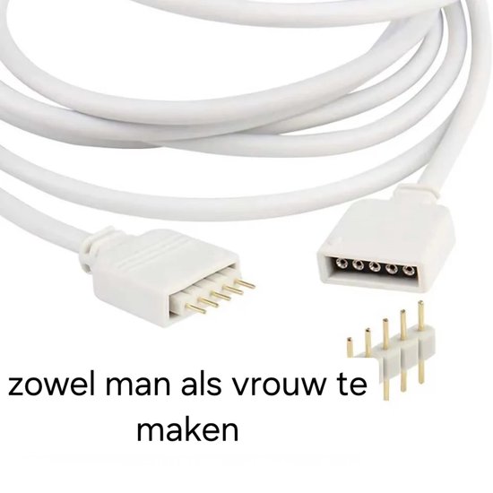 4-pins 10 mm led connector - Smartkabel - RGB - zwart - verlengkabel ...