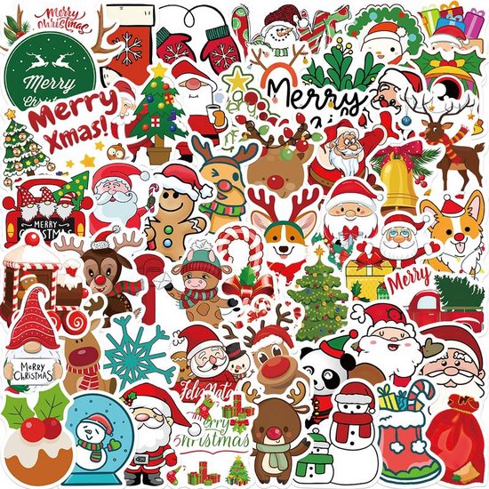 Kerststickers - Kerst stickers - 50stuks - Kerstkaarten - Kerstmis ...