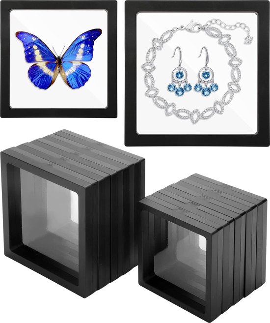 Zweefraam - 7 x 7 cm (4 stuks) - zwart - flexibel 3D floating frame met ...