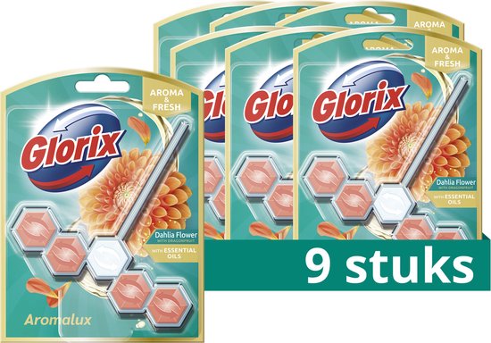 Glorix Aromalux WC blokjes - Dahlia Flower & Dragonfruit - 9 Stuks ...