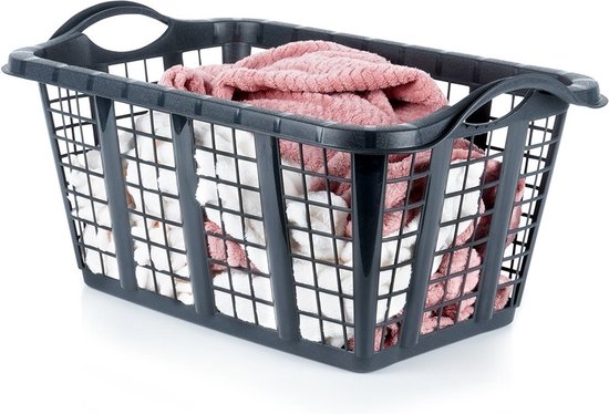 Wasmand Plastic Zwart 37 l - Opbergmand - Mand - Wassorteerder | bol