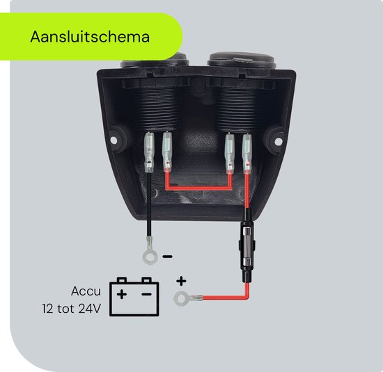 ProRide 12V USB Autolader 2 Poorten Opbouw met Schakelaar/Voltmeter ...