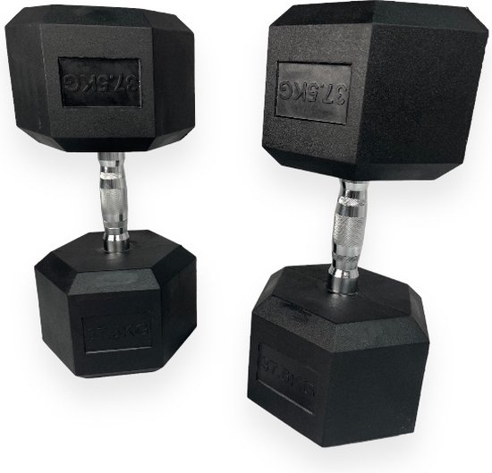 Padisport - Dumbell 37,5 Kg - Hex Dumbells 37,5 Kg - Hexagon Dumbells ...