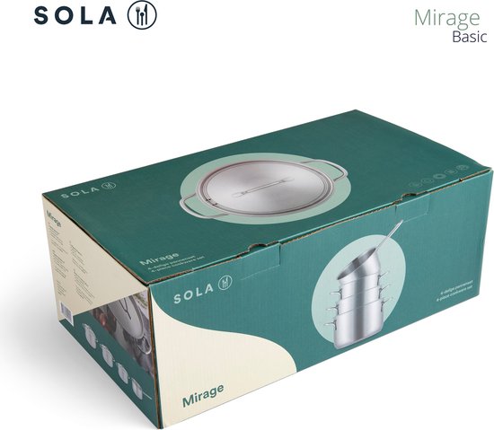 Sola Mirage Pfas vrije pannen - 4-delig - Premium RVS Pannen - Geschikt ...