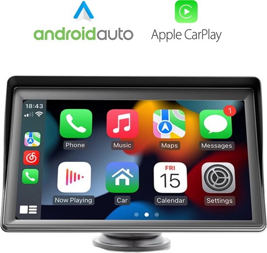 Carplay Scherm - Touchscreen - 7 Inch - Navigatiesysteem Auto - Draadloos Carplay -... | bol