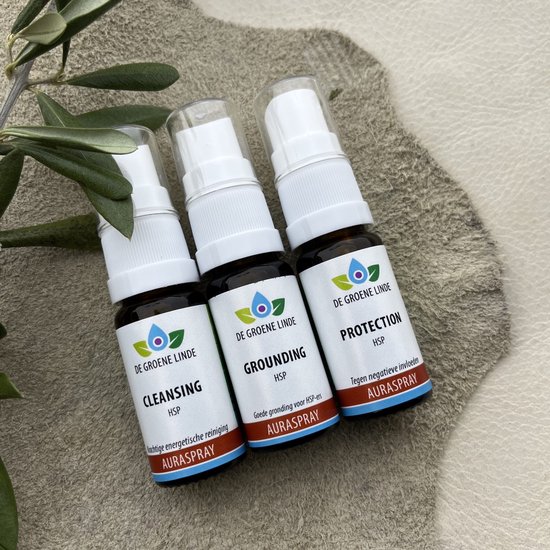 Kennismakingspakket met 3 HSP aurasprays van De Groene Linde - Cleansing - Grounding -... | bol