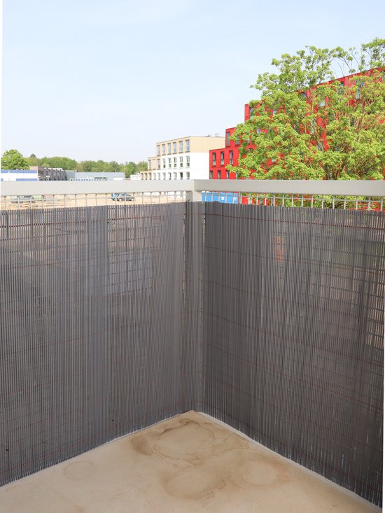 Kunst Rieten Balkonscherm Deluxe | Grijs - 100cm x 300cm - kunststof ...