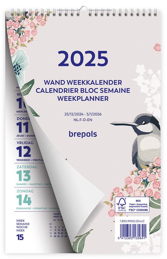 Brepols Wand-week Kalender 2025 - Wire-O - Fantasy - 13,5 x 21 cm ...