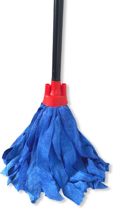 MAUS spaanse mop microvezel met steel - 1 dweil rood-blauw met steel ...