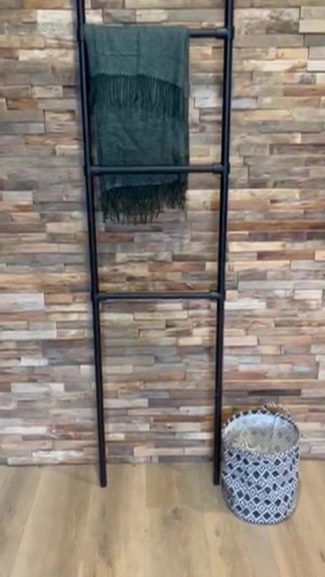 Design85 Wandladder - Kledingrek van Steigerbuizen - Zwart - 1 Stuk ...