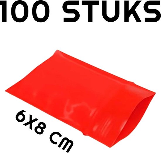 100 stuks Gripzakjes Rood 6 x 8 CM - Zakje - Zakjes - Verpakking ...