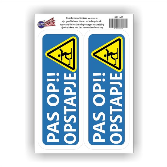 JERMA allerhandestickers Pas op het opstapje - Veiligheidsstickers - 2 ...