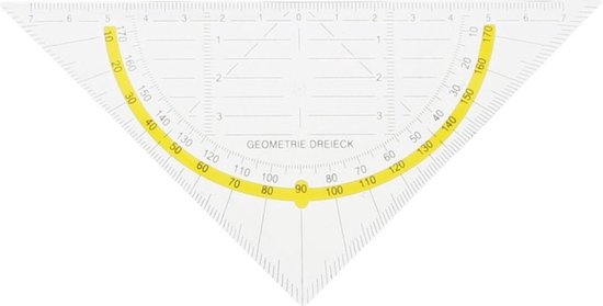 Geodriehoek Combinatie van liniaal, gradenboog en driehoek Onbreekbare ...