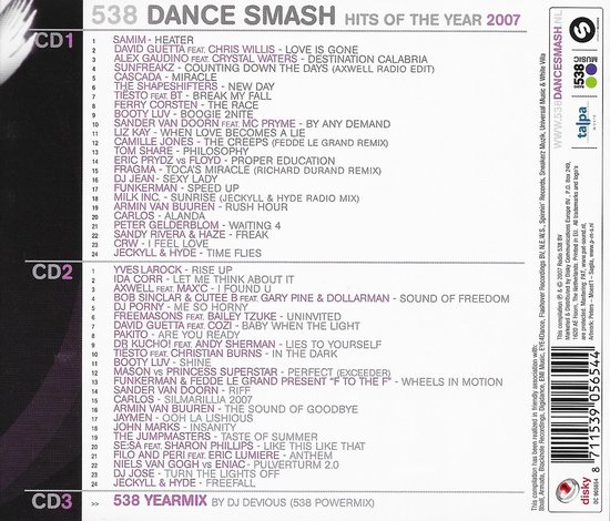 538 Dance Smash Hits Of The Year 2007, various artists | CD (album ...