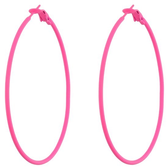 Behave - Oorbellen - Oorringen - Dames - Neon Roze - Trendy Statement ...