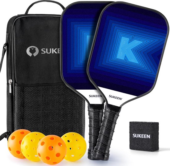 Sukeen Pickleball Racket Set van 2, Glasvezel Pickleball Set met ...